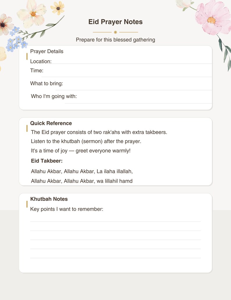 Eid Planner and Checklist 2026 | Muslim Women's Digital Organizer ...