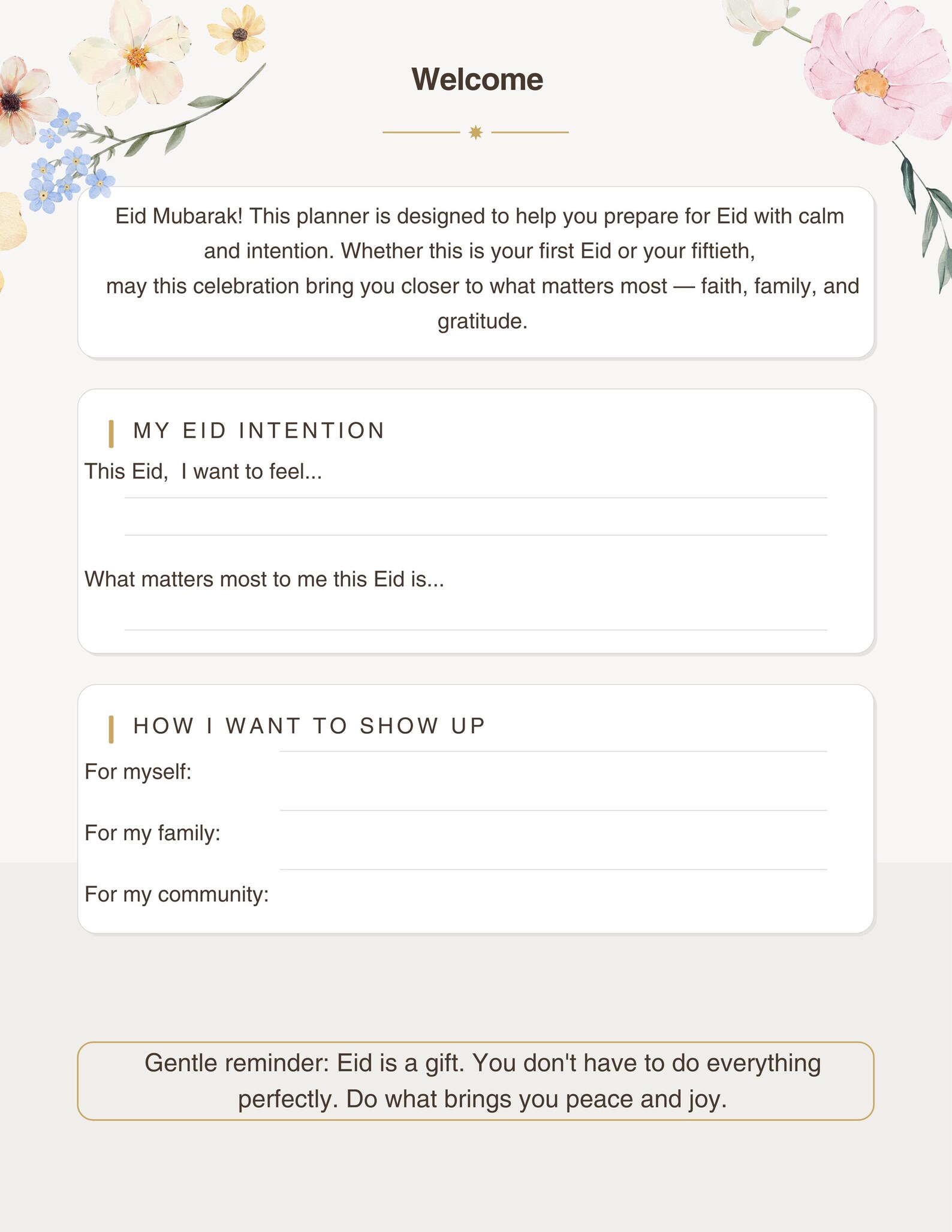 Eid Planner and Checklist 2026 | Muslim Women's Digital Organizer ...