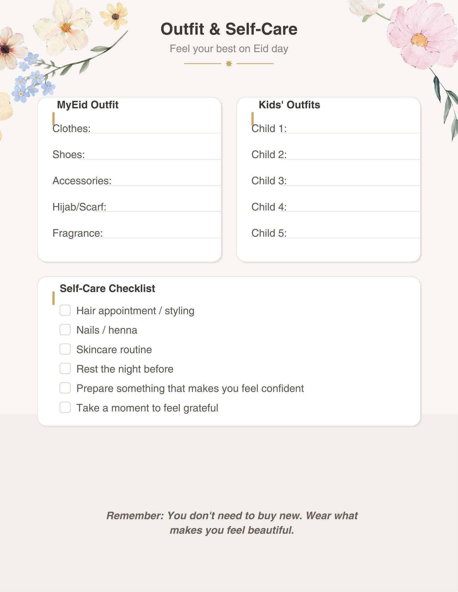 Eid Planner and Checklist 2026 | Muslim Women's Digital Organizer ...