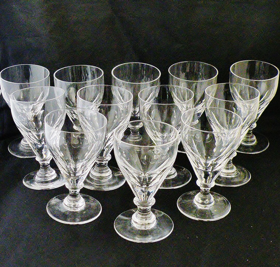 12 Antique Wine Glasses, Panel Cut , Victorian Dessert Wine Goblets - Etsy