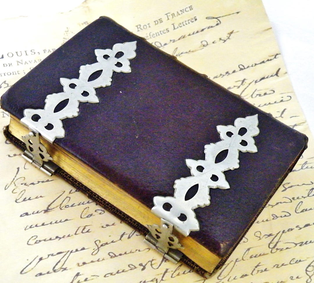 French Prayer Book Antique 1879 Silver Metal Clasps, Catholic ...
