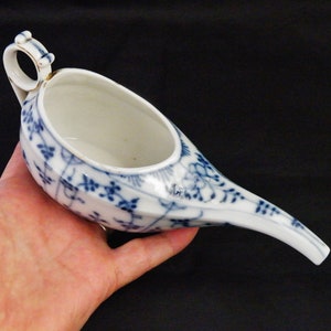 Antique Porcelain Feeder German Pap Boat for Baby or Invalid Blue Straw ...
