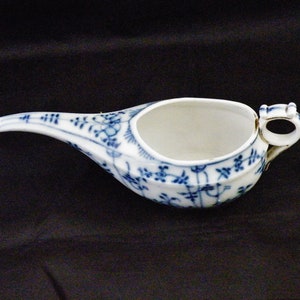 Antique Porcelain Feeder German Pap Boat for Baby or Invalid Blue Straw ...