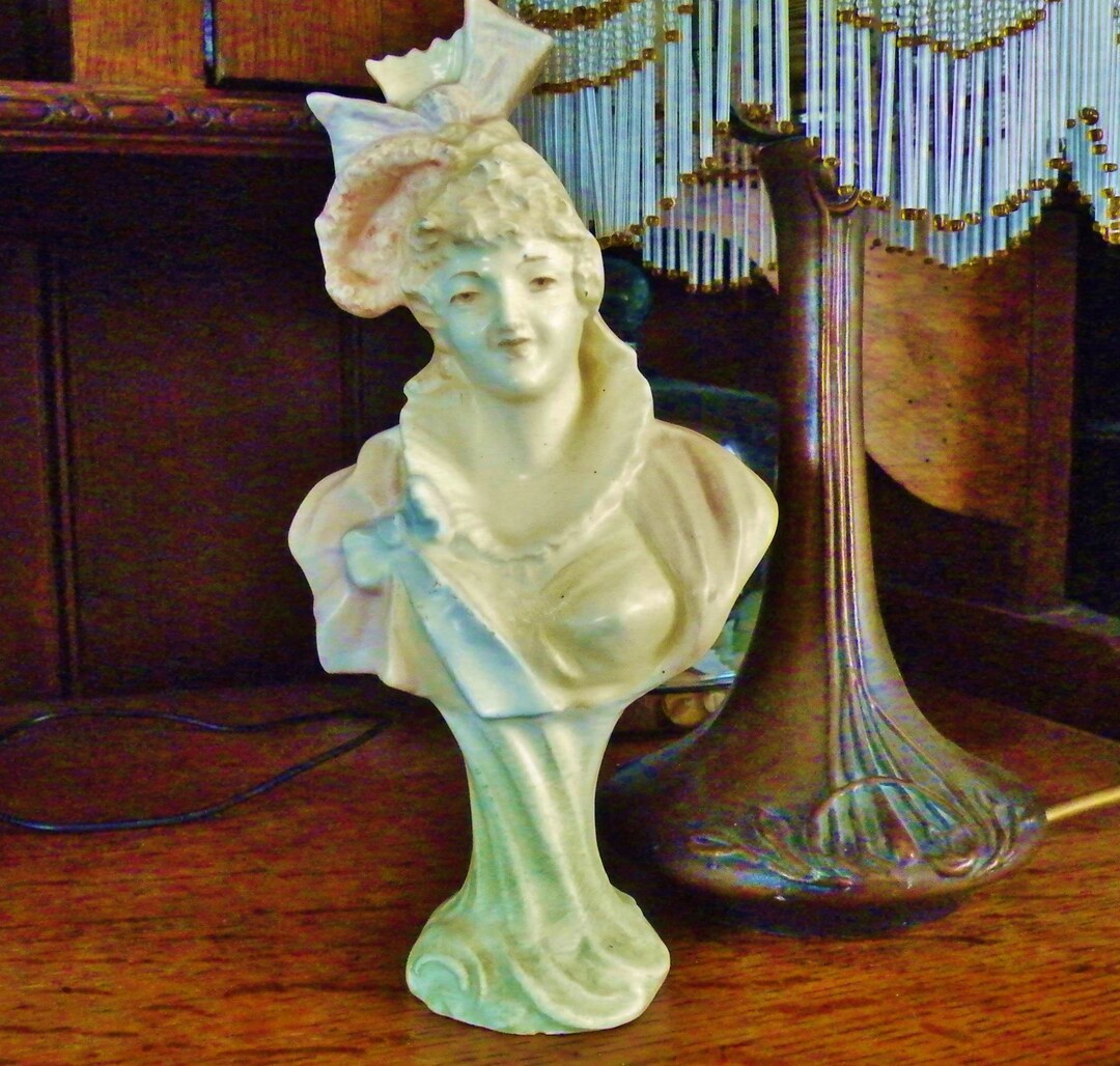 Antique Art Nouveau Lady Bust in Porcelain - Etsy