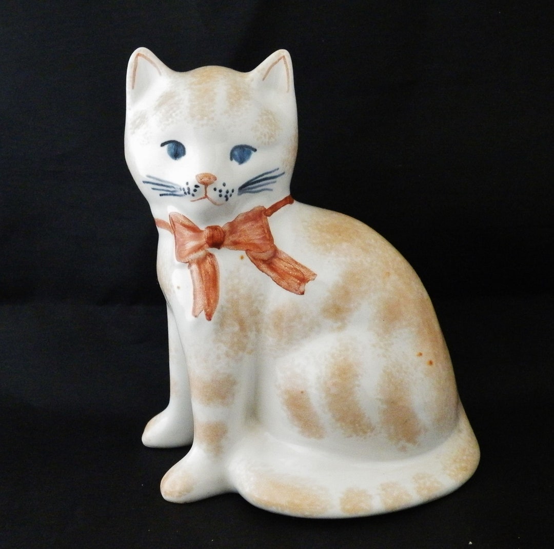 Vintage Rye Pottery Ginger Cat Figurine - Etsy