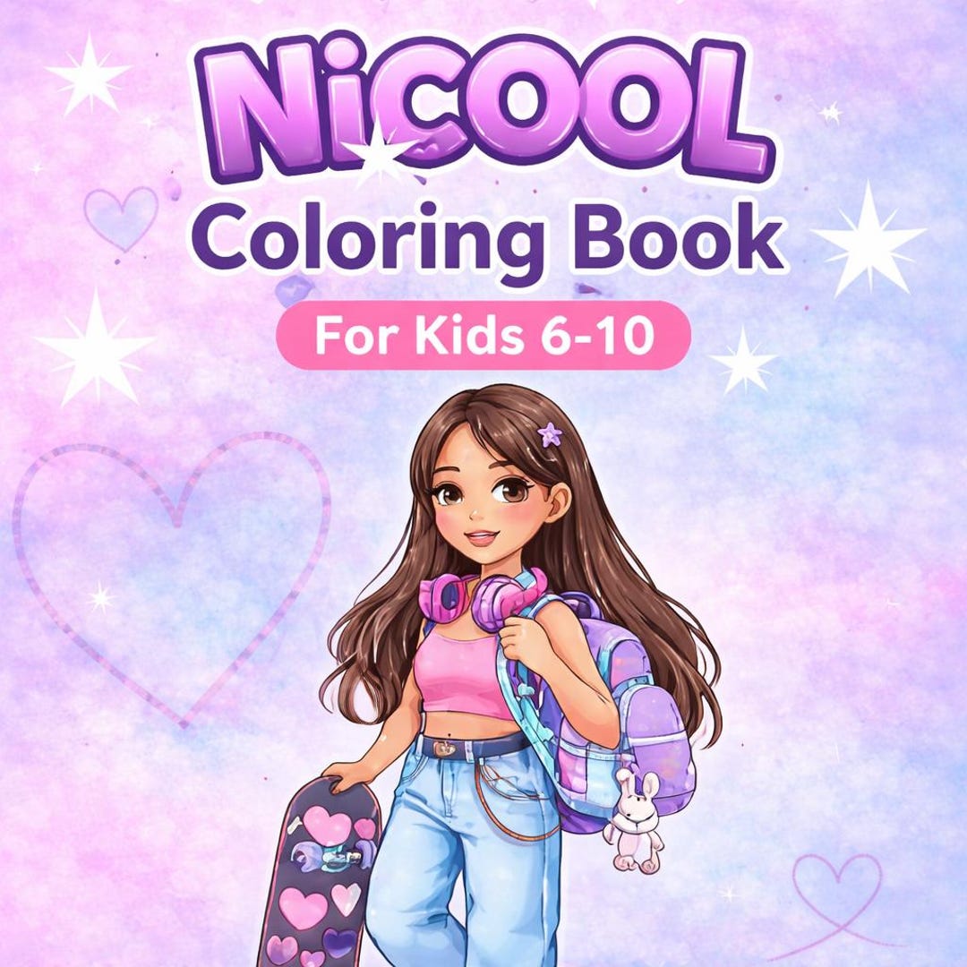 Nicool Coloring Book for Girls | Printable PDF | Fashion Coloring Pages ...