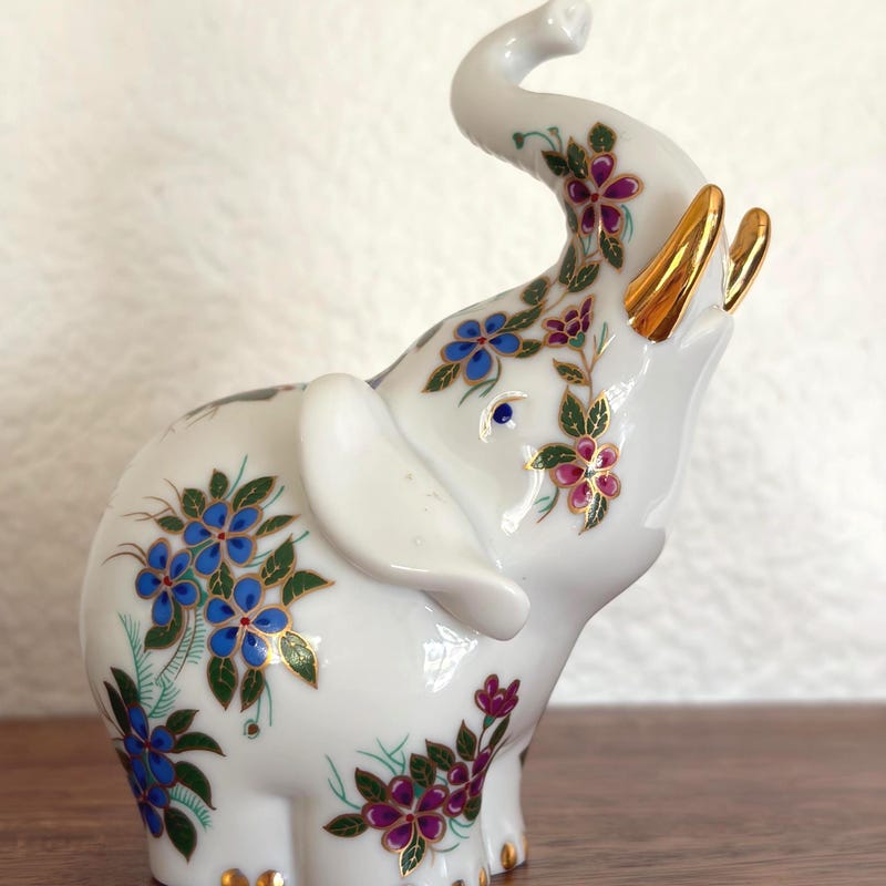 Porcelain Elephant - Etsy