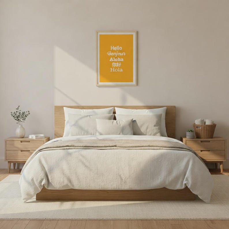 Hello World, Multilingual Poster: Sunshine Warming Greetings Wall Art ...