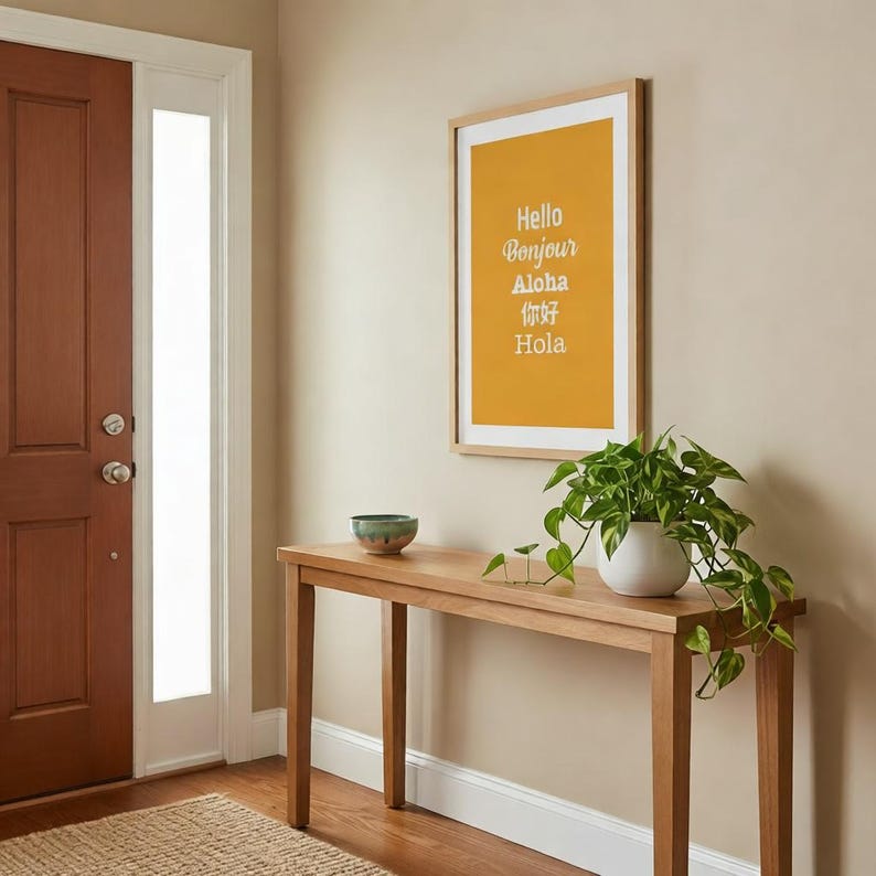 Hello World, Multilingual Poster: Sunshine Warming Greetings Wall Art ...