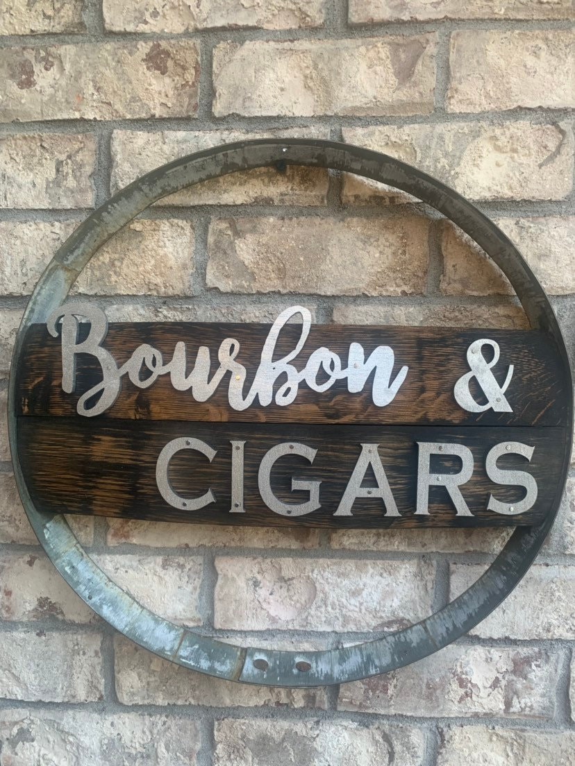 Bourbon & Cigars Barrel Ring Wall Hanging - Etsy