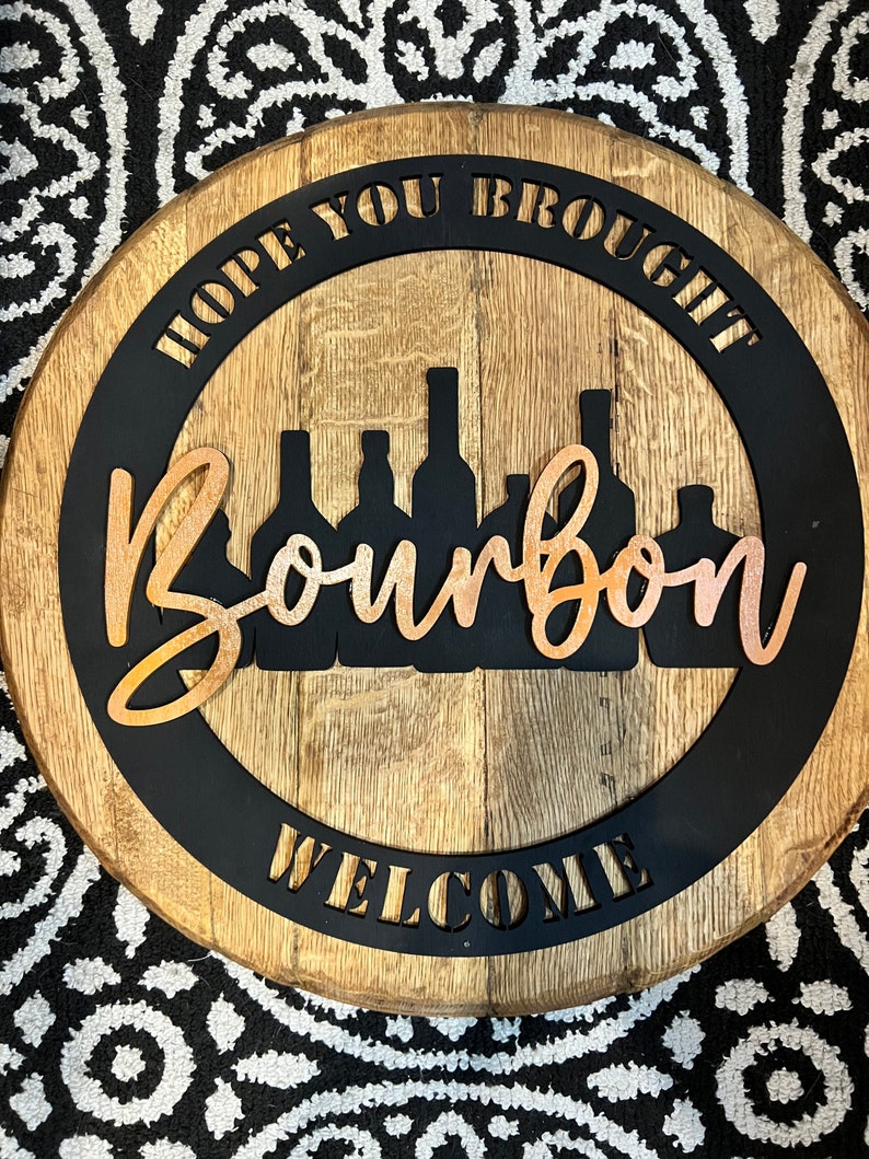 Bourbon Lid Bar Sign - Etsy