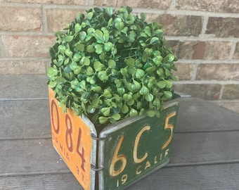 License Plate Planter, Random State, Handmade From Vintage American ...