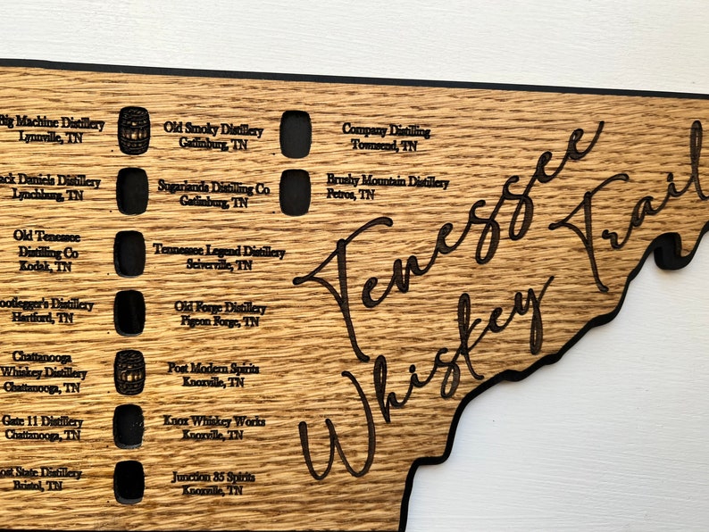 Tennessee Whiskey Trail Map - Etsy
