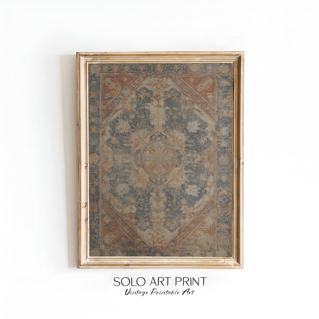 Antique Persian Textile Printable Wall Art | Vintage Rug Pattern | Warm ...
