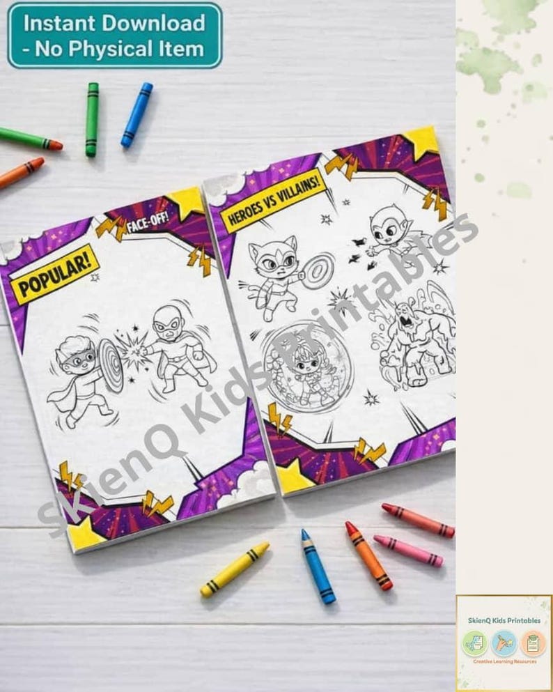 Cute Chibi Heroes Coloring Book for Kids, 23 Pages Printable Anime ...
