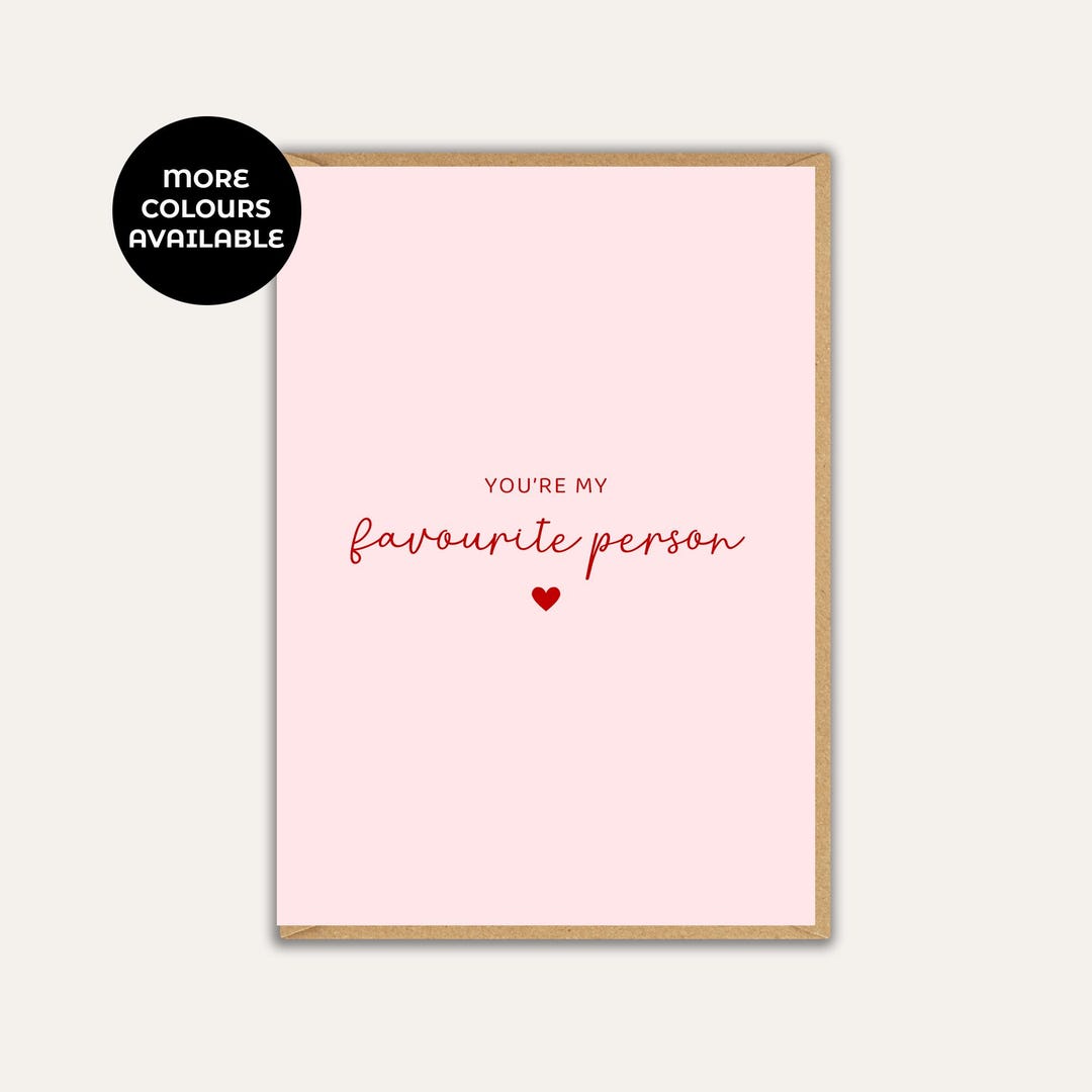 You’re My Favourite Person Card - Minimal Love Card for Partner or Best ...