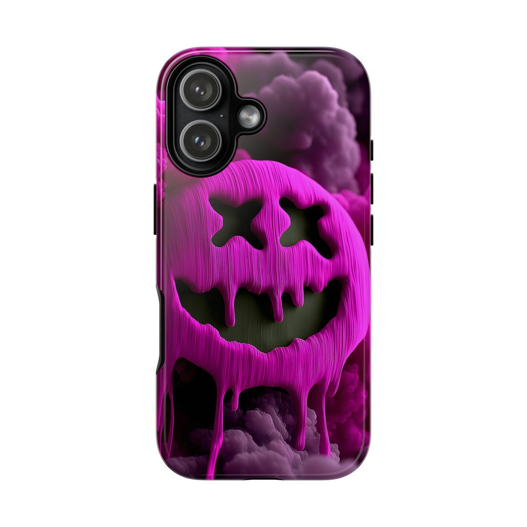 Purple Smoke Cloud Dripping Smiley X-eyes Phone Case - Etsy