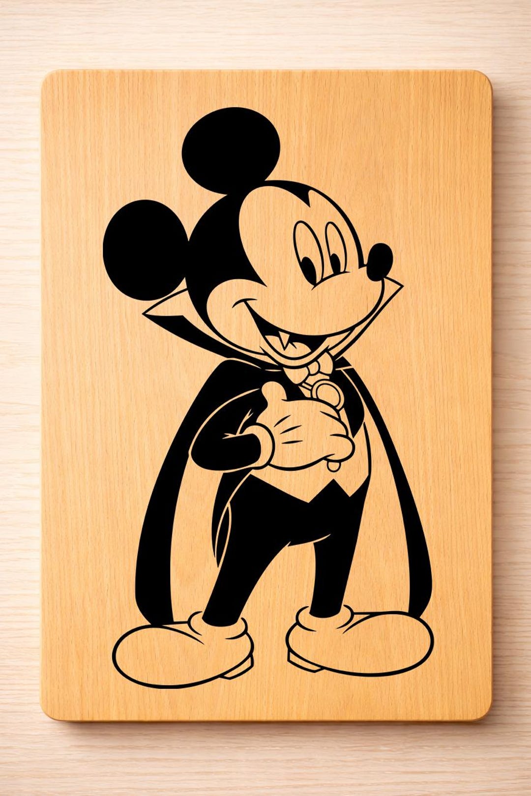Vampire Mickey Engraving Design | PNG SVG PDF File | Wood & Slate Art ...