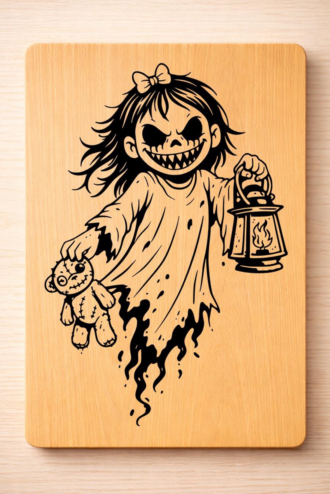 Ghost Girl Engraving Design | PNG SVG PDF File | Wood & Slate Art ...