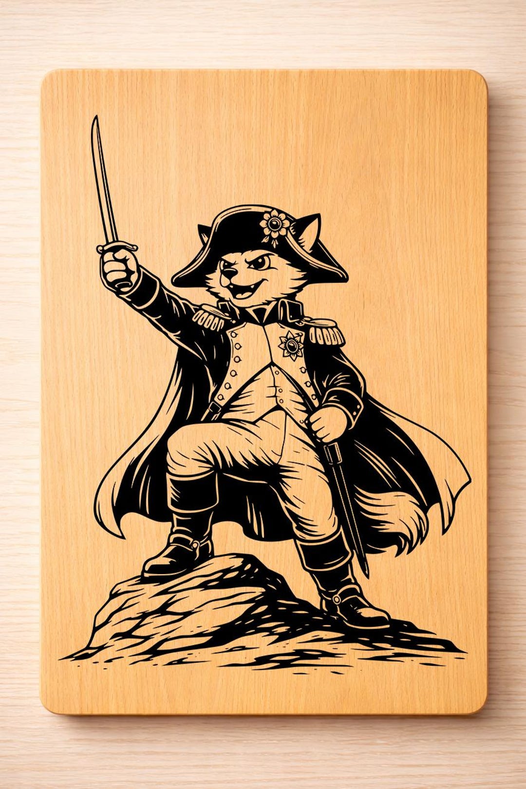 Napoleon Fox Engraving Design | PNG SVG PDF File | Wood & Slate Art ...