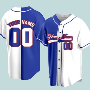 Custom 2 Colors Jersey Personalization Split Baseball Jersey Game Day ...