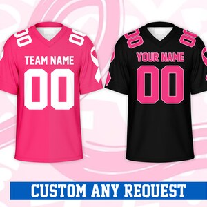 Custom Breast Cancer Awareness Football Jersey Breast Cancer Football ...