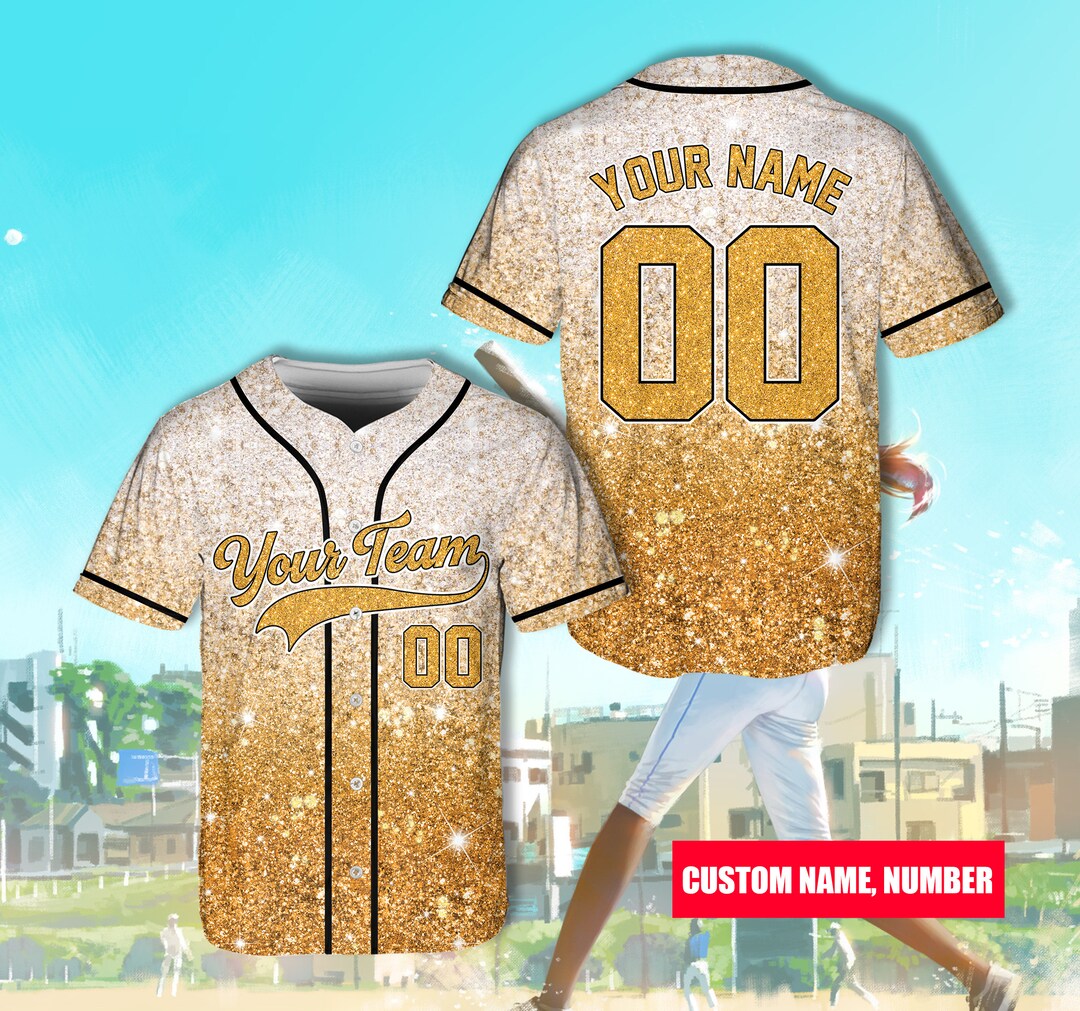 Custom Fraud Glitter Baseball Jersey Personalized Ombre Colors Baseball ...