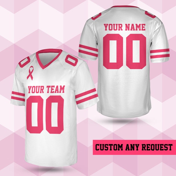 Breast Cancer Awareness Football Jersey - Etsy