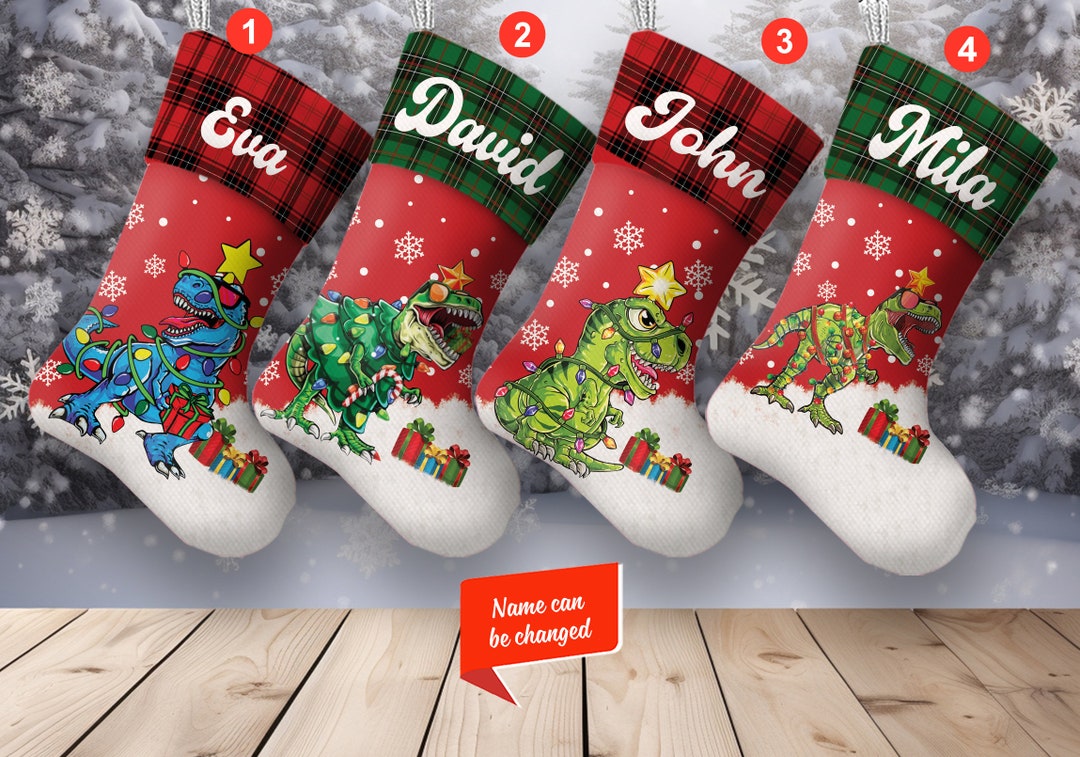 Personalized Dinosaur Christmas Stockings,christmas Decoration,buffalo ...
