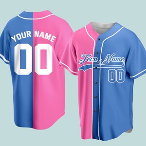 Custom 2 Colors Jersey Personalization Split Baseball Jersey Game Day ...