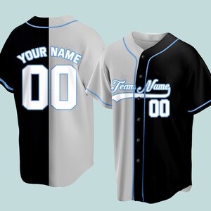 Custom 2 Colors Jersey Personalization Split Baseball Jersey Game Day ...