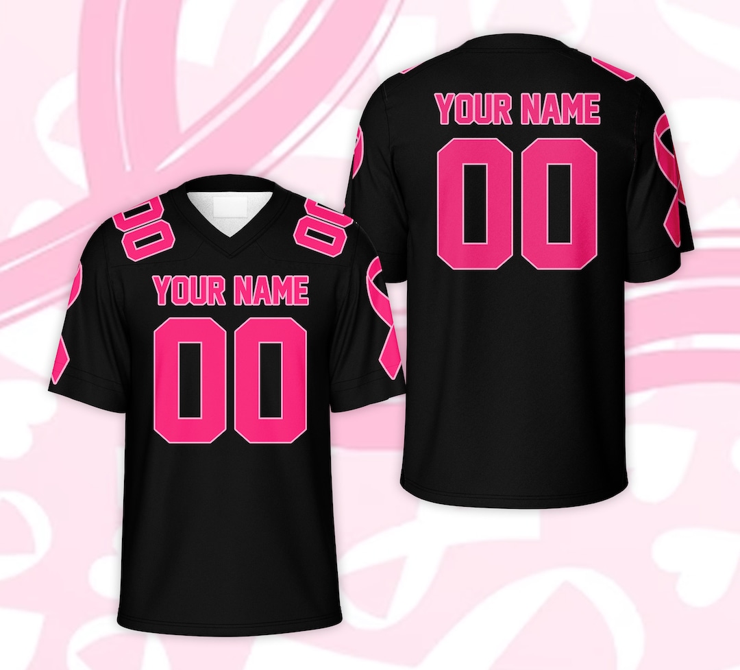 Custom Breast Cancer Awareness Football Jersey Breast Cancer Football ...