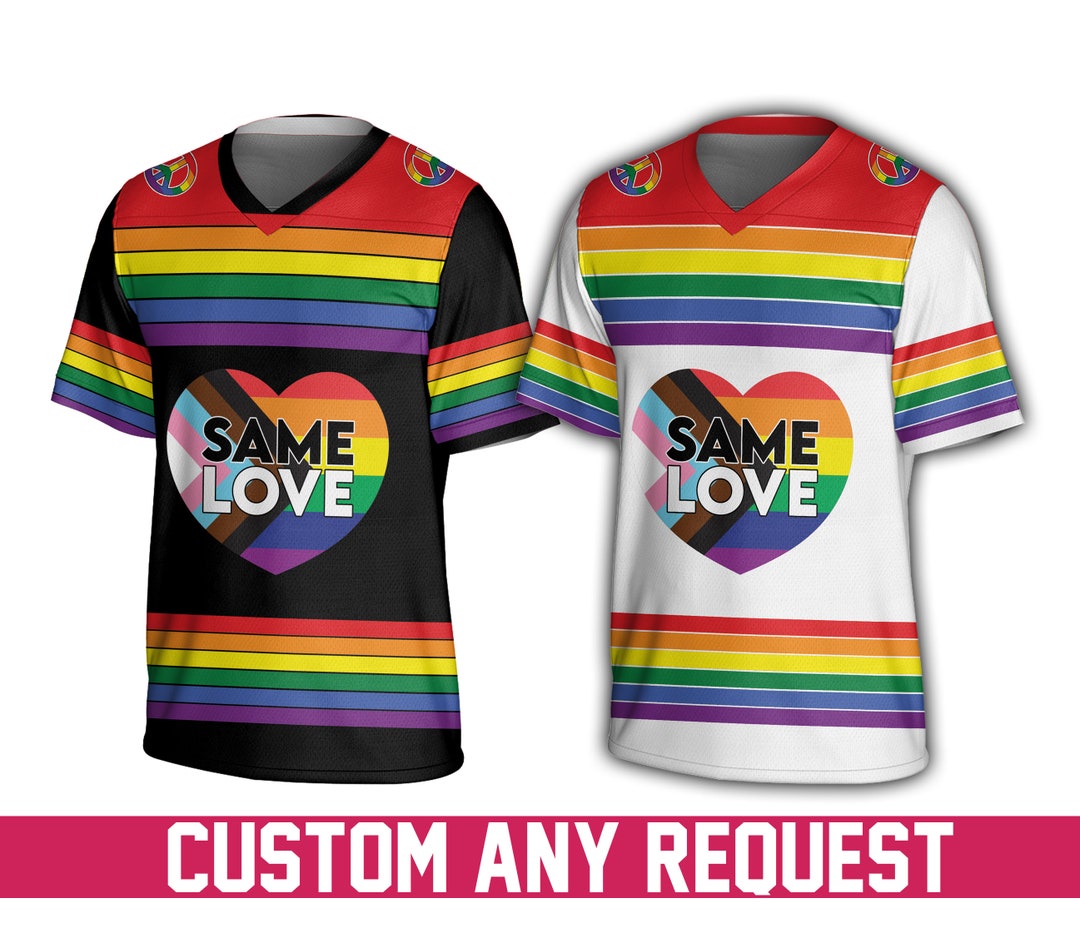 Custom LGBTQ Pride Month Football Jersey Personalized LGBTQ Lesbian Gay ...