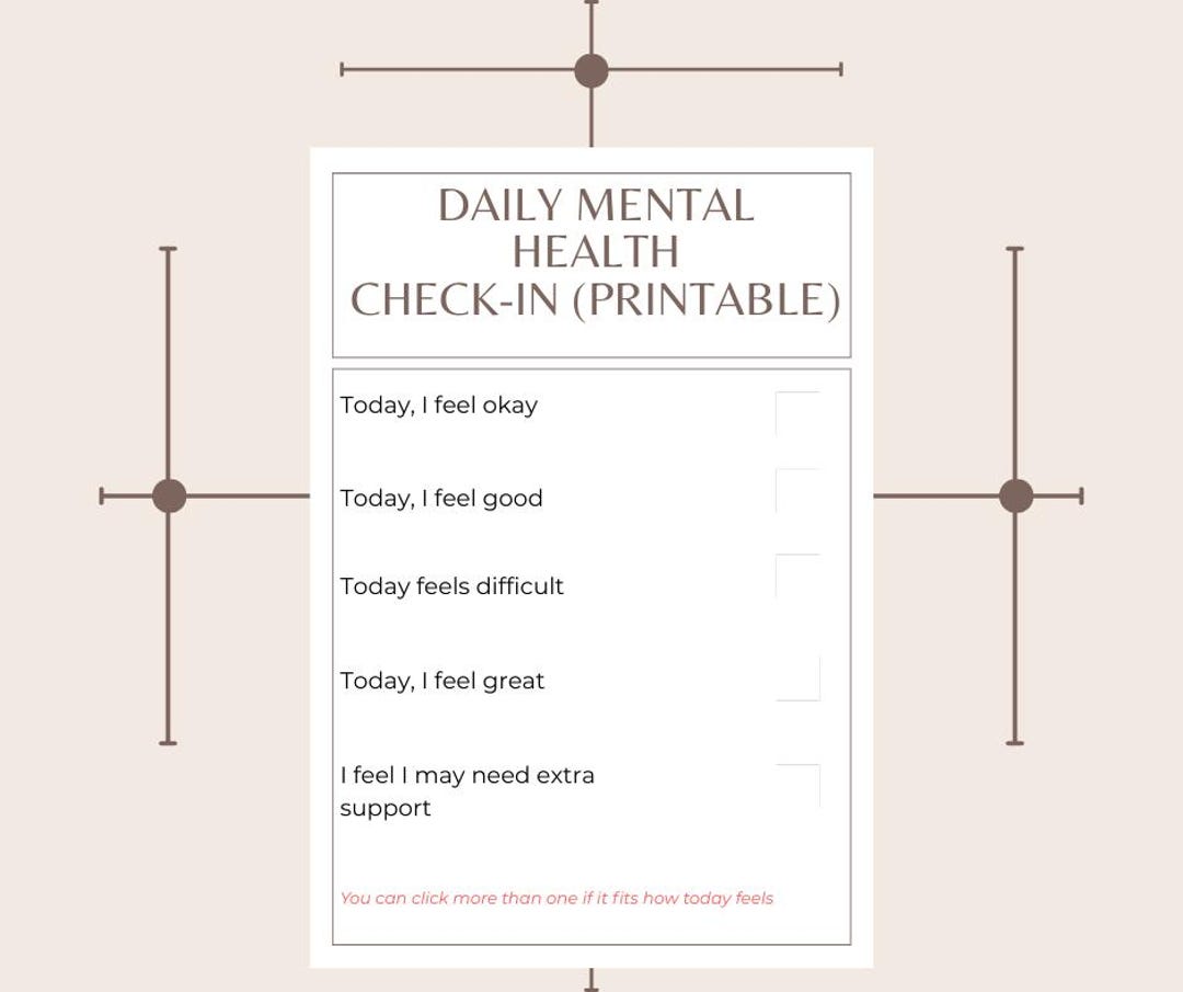 Daily Mental Health Check - in | Mood and Energy Tracker | Self ...