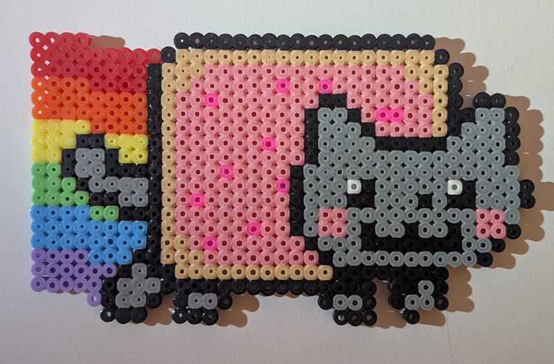 Nyan Cat – Pixel Art in Hama Beads | Geek/internet Fan Art - Etsy