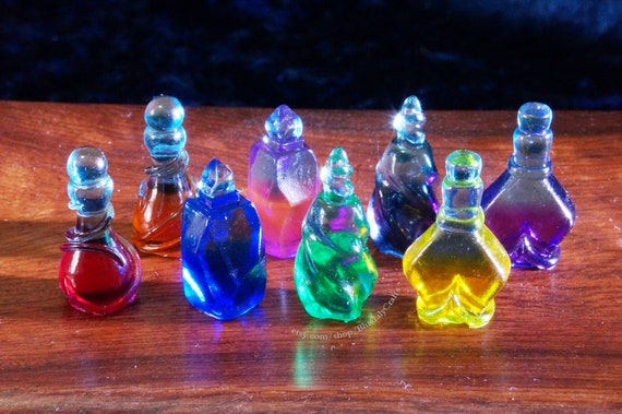 Pack of 8 Miniature Magic Potion Bottles Handmade Out of Resin - Etsy