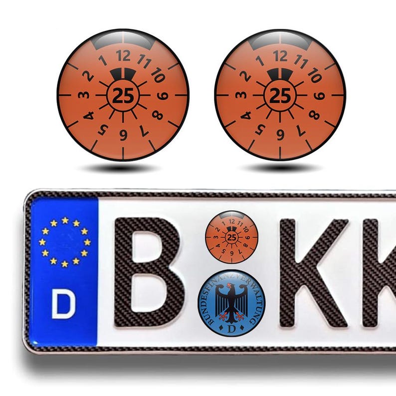 2 X 35mm Epoxy Seal Badge, German License Plate Decals (set of 2) - Etsy