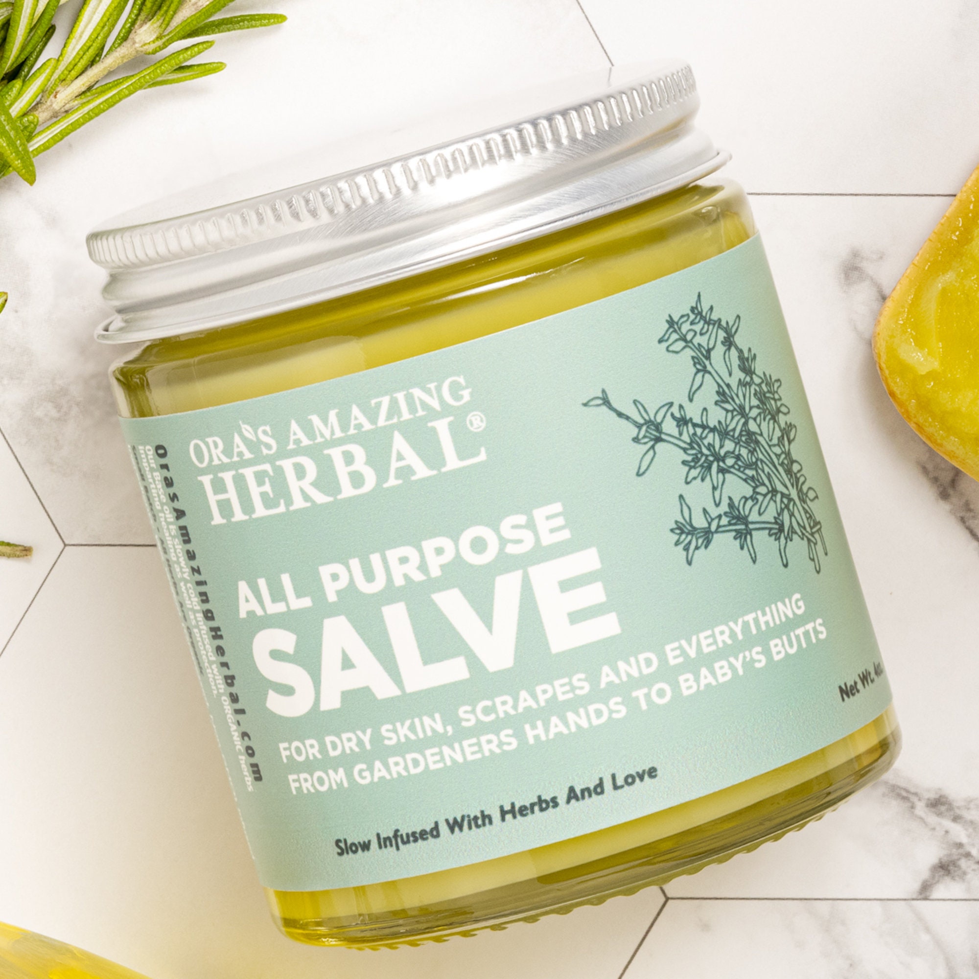 All Purpose Herbal Salve in Glass, Zero Waste, First Aid Salve, Hand ...