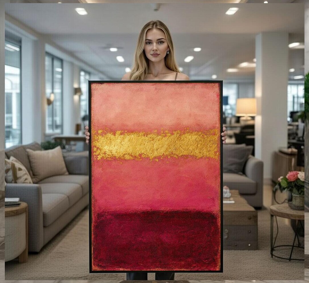 Mark Rothko Red and Gold Canvas Wall Art Print Modern Living Room Decor ...