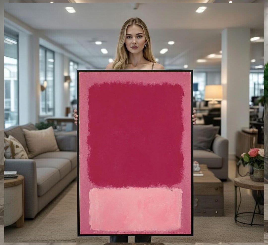 Mark Rothko Deep Magenta Pink Canvas Wall Art Print Modern Living Room ...