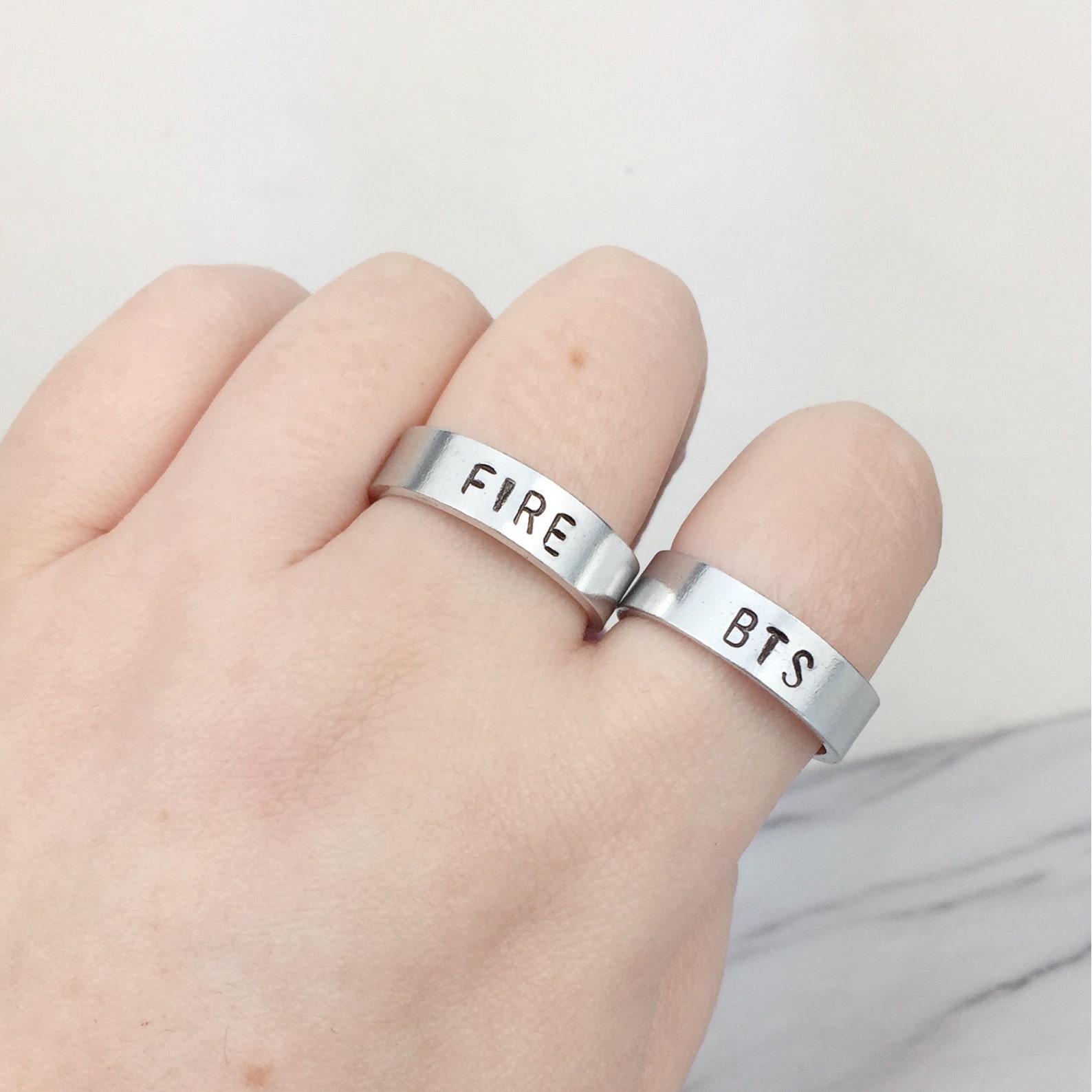 BTS Ring Silver Jimin Jungkook V Suga Jin J-hope Taehyung RM | Etsy India