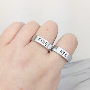 Buy BTS Ring Silver Jimin Jungkook V Suga Jin J-hope Taehyung RM ...