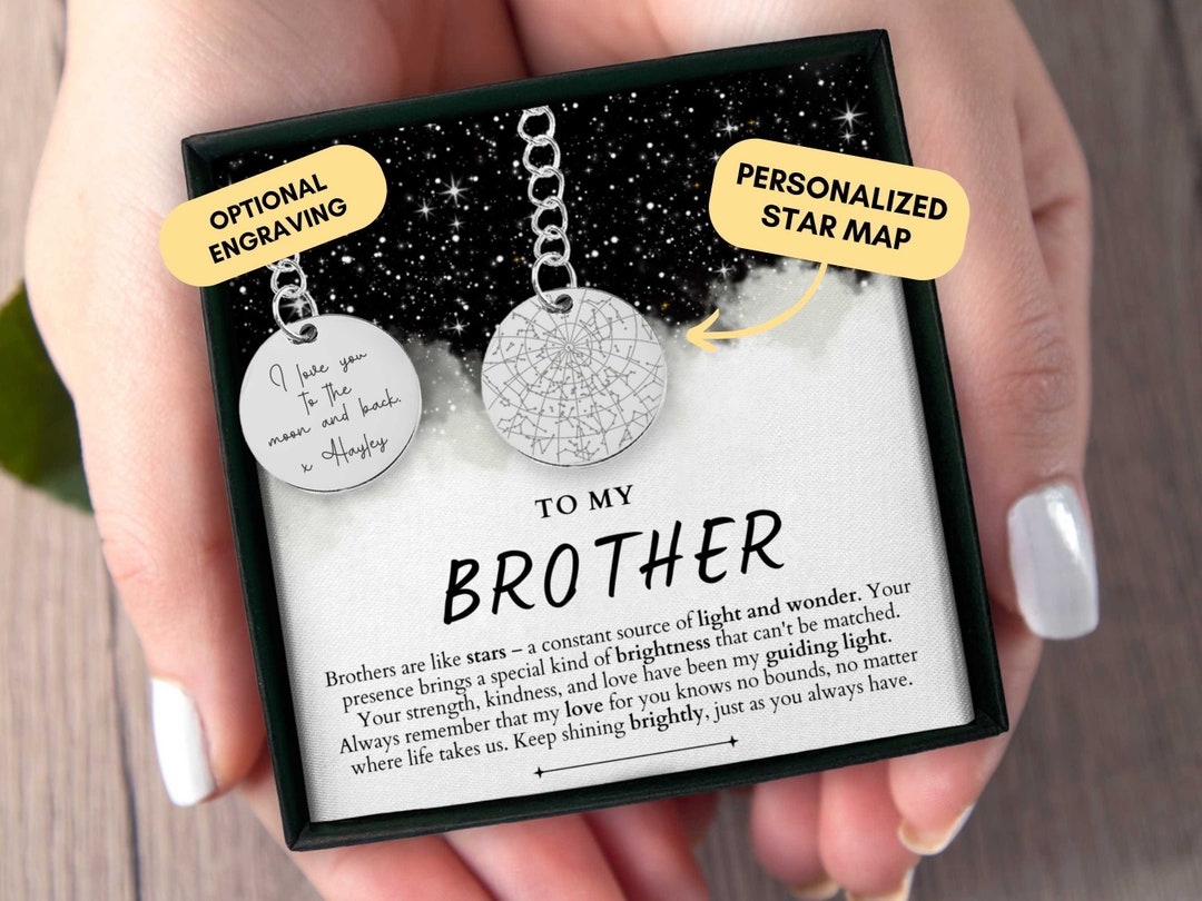 Brother Gift From Sister, Personalized Brother Gift, Custom Star Map by ...