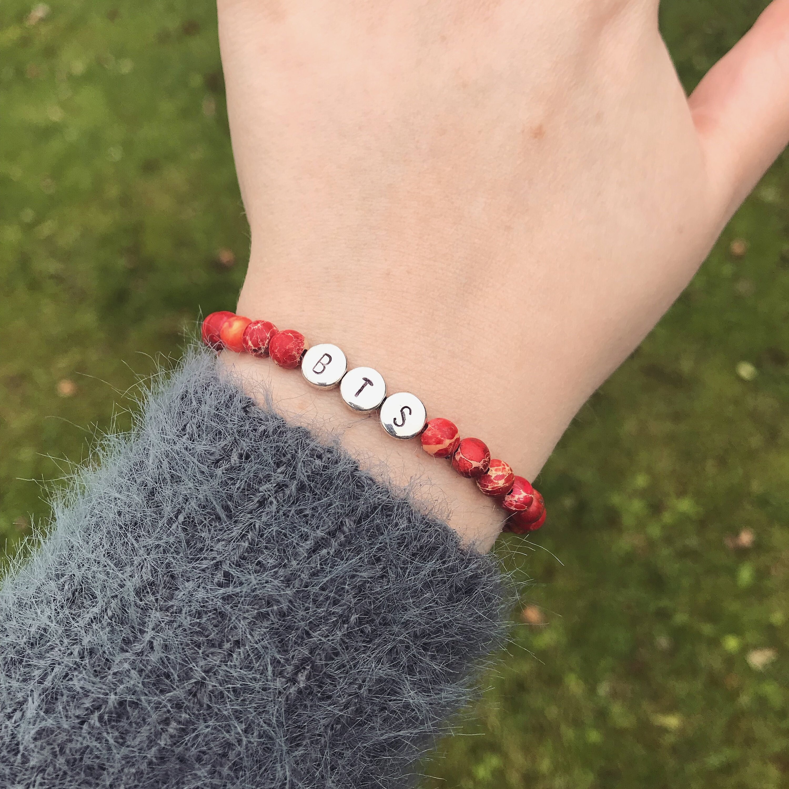 BTS Bead Bracelet Bangtan Kpop Army Handmade Silver Jimin | Etsy