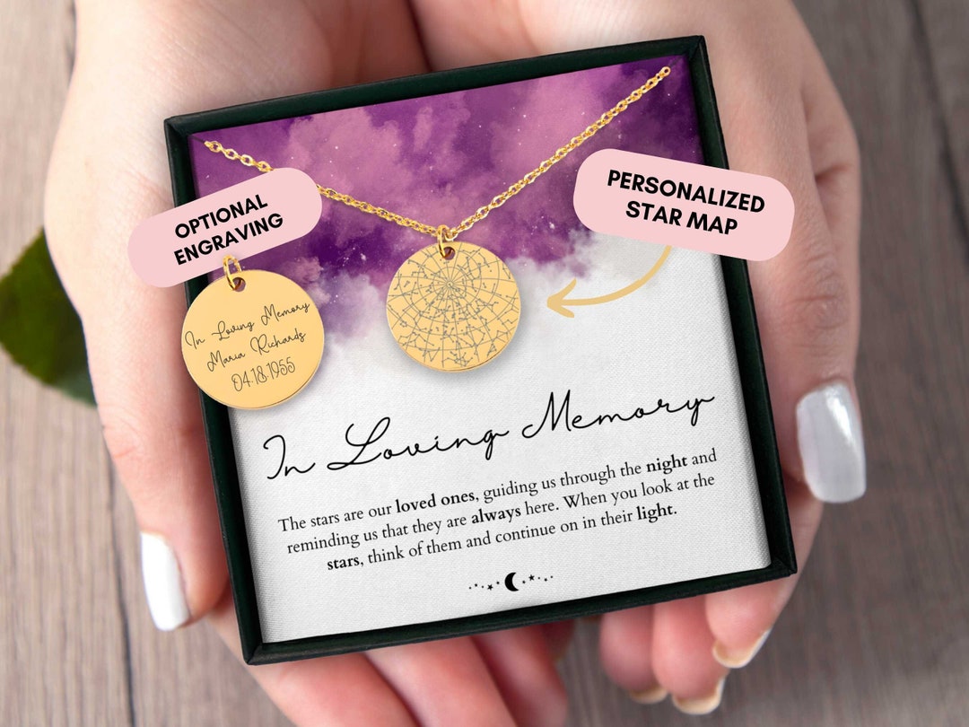 Memorial Gift, Custom Star Map by Date, Loss of Mother, Loss of Father ...