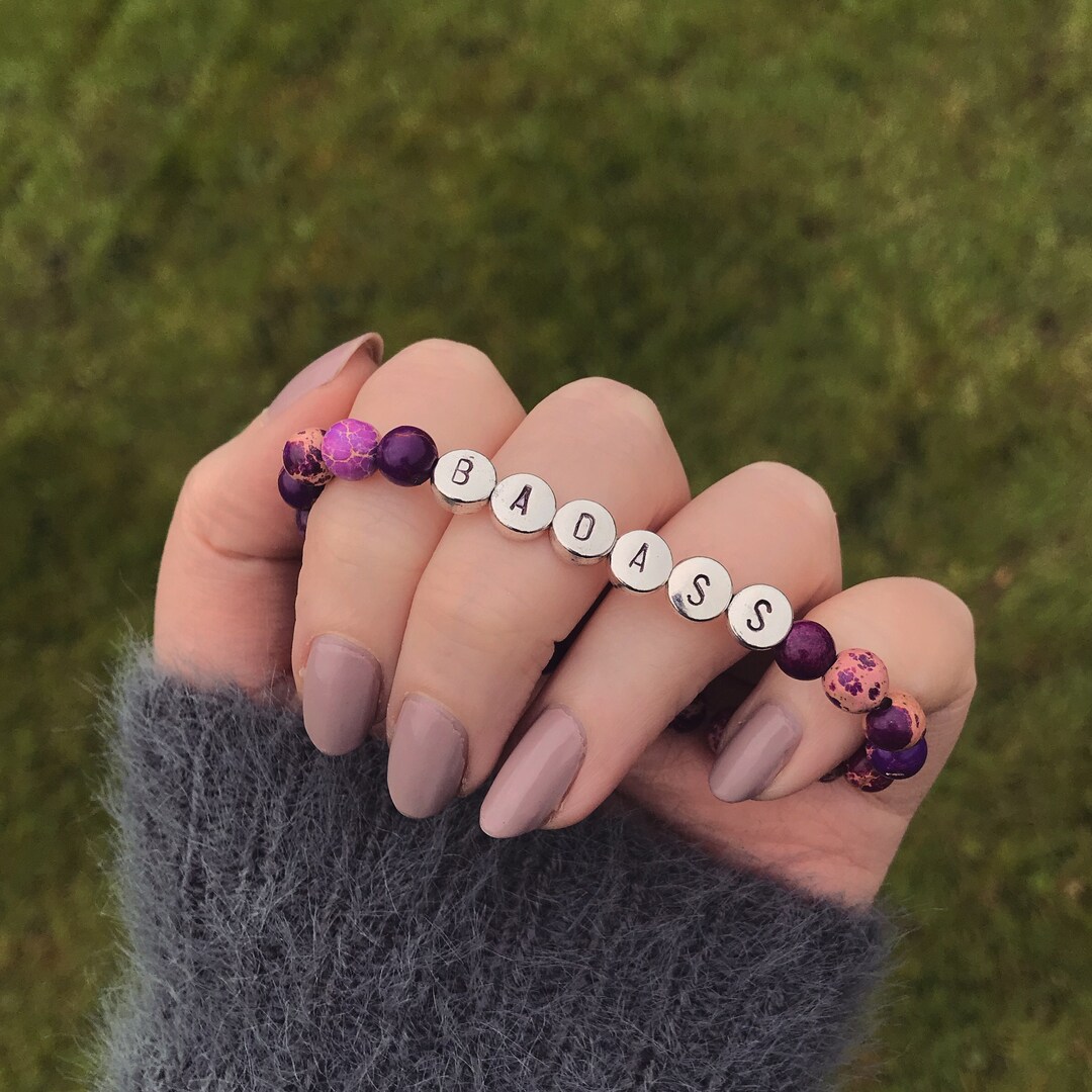 Badass Feminist Bead Bracelet Customizable Feminism Empowerment Strong ...