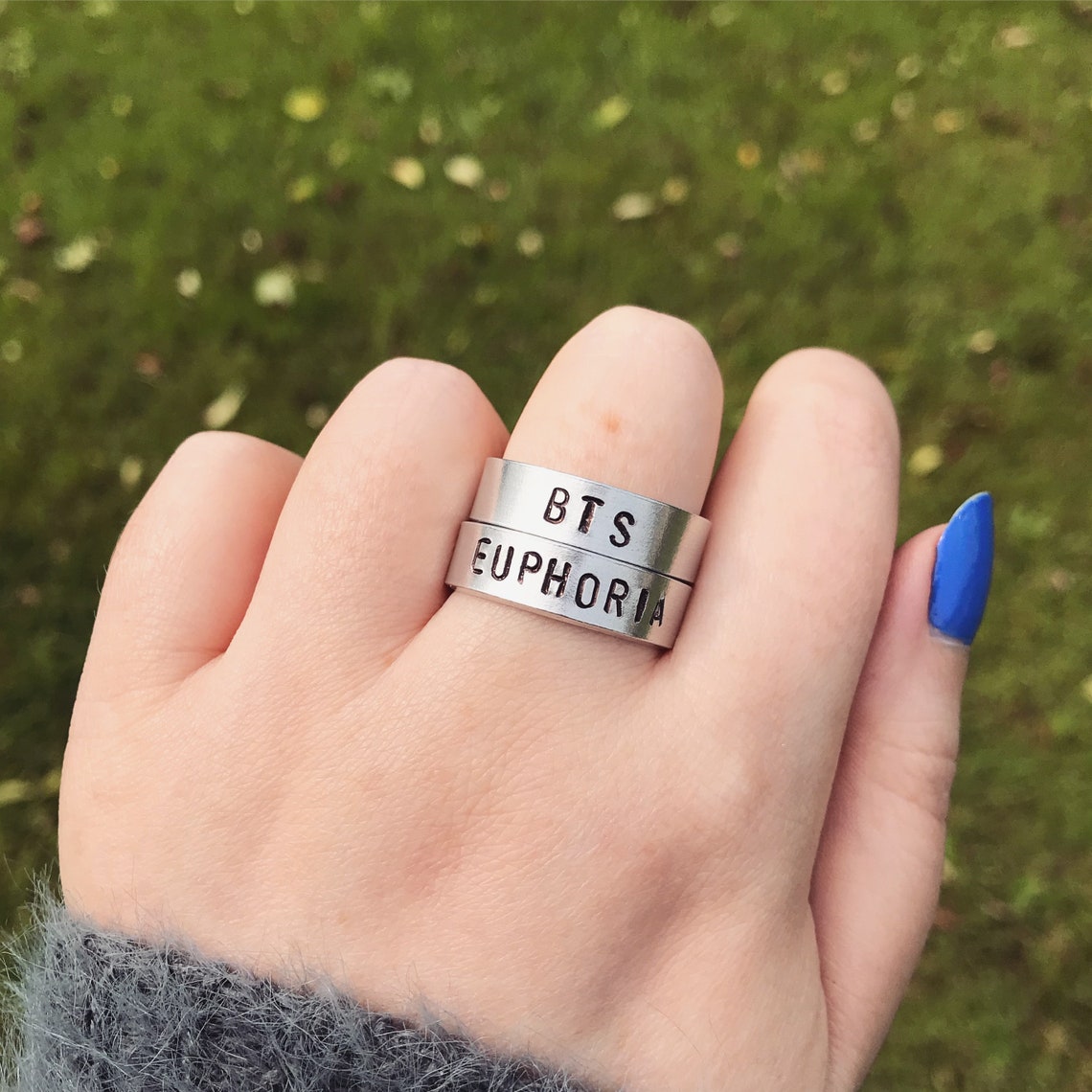 BTS Ring Silver Jimin Jungkook V Suga Jin J-hope Taehyung RM | Etsy India
