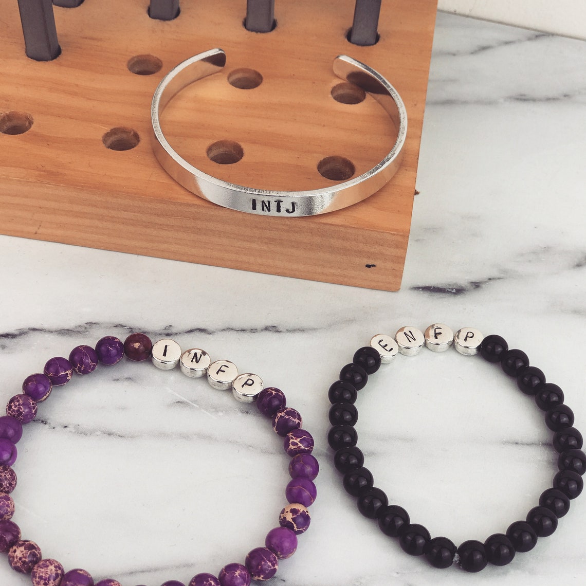 MBTI Myers Briggs Personality Type Beaded Bracelet Infj Intj | Etsy Canada
