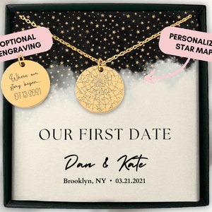 Our First Date, Custom Star Map by Date, Personalized Anniversary Gift ...