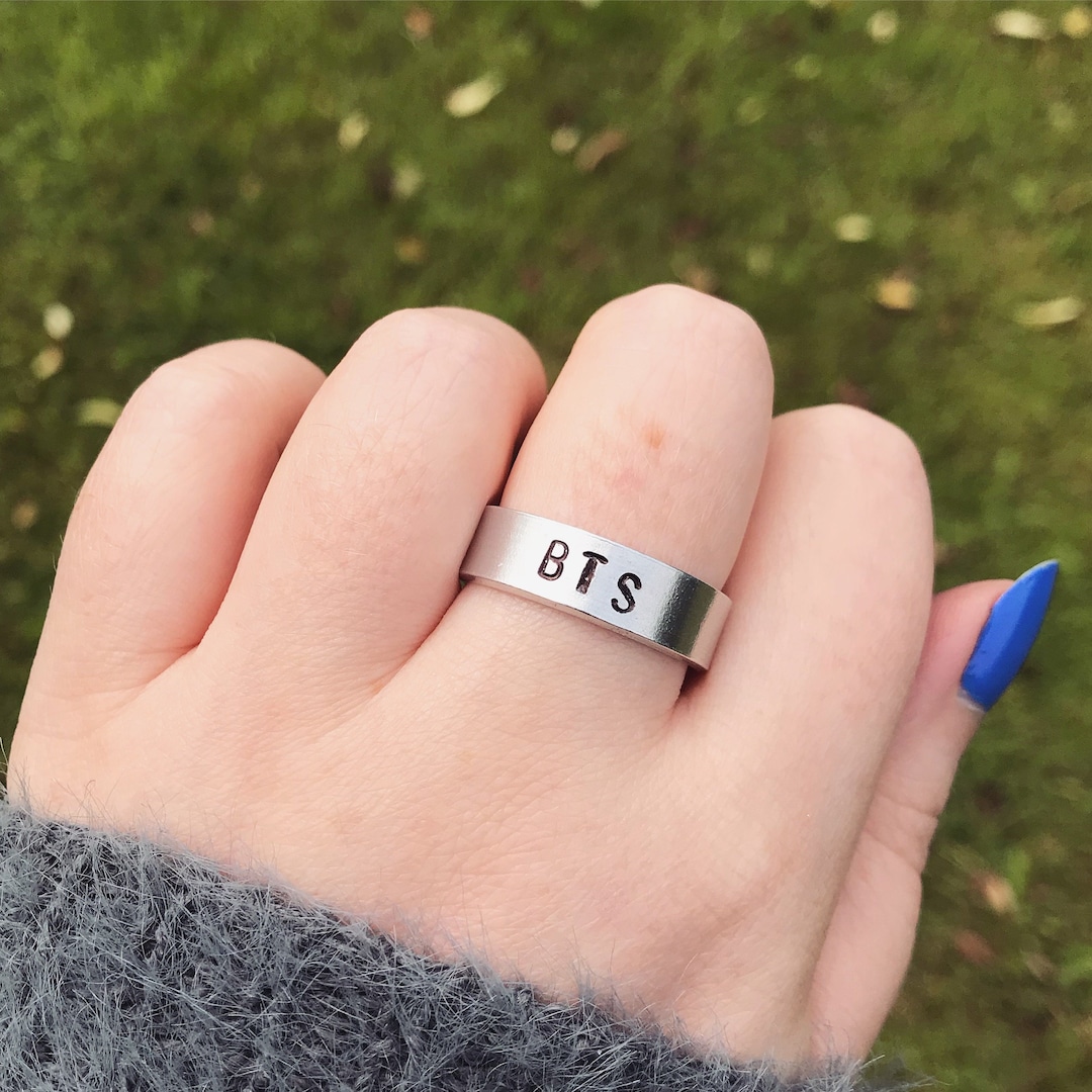 Buy BTS Ring Silver Jimin Jungkook V Suga Jin J-hope Taehyung RM ...